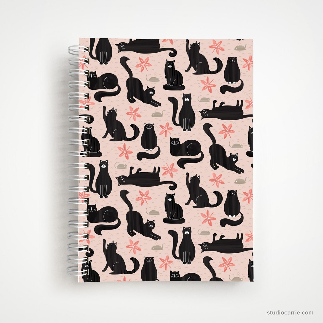 Black Cats Spiral Notebook | Cat Notebook | Gifts for Cat Lovers - Etsy