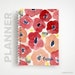 Personalized Undated Weekly Planner Red Floral Notebook Planner Gifts ...