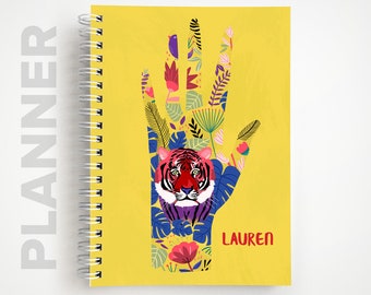 Personalized Tiger Undated Weekly Planner Tiger Spiral | Etsy