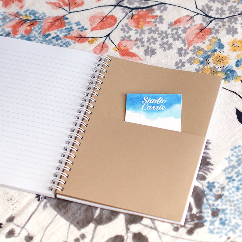 Personalized Blue Floral Spiral Notebook Custom Planning Notebook With ...