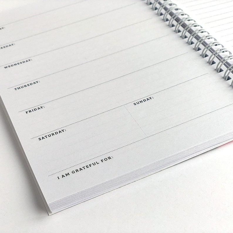 Personalized Undated Weekly Planner Red Floral Notebook - Etsy