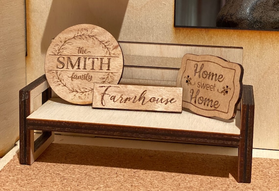 Custom miniature wooden signs for dollhouse and crafts | Etsy