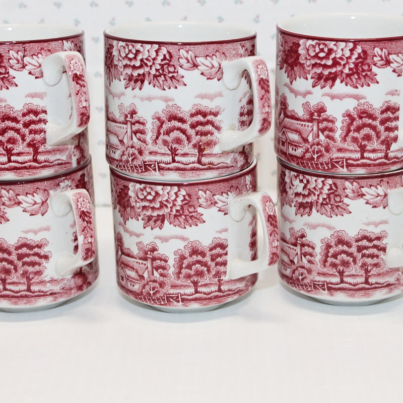 Red Transfer Ware - Etsy