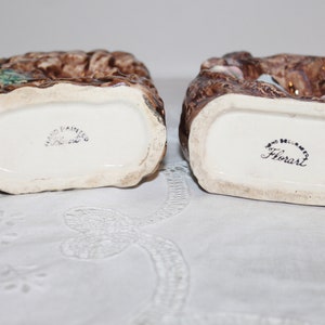 Vintage Pair Floart Pottery Planter Pots, Flower Pots Bluebird & Yellow ...