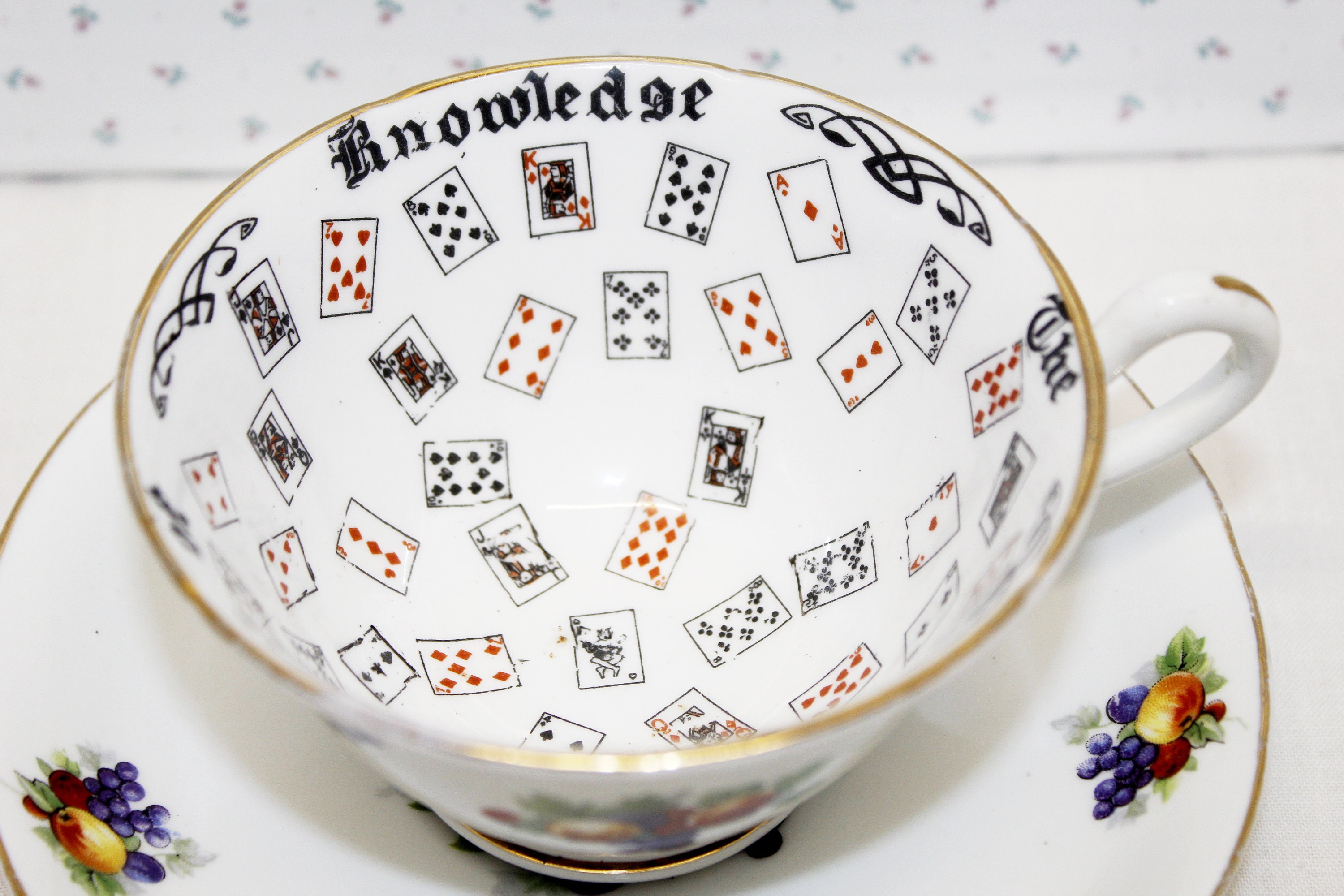 Vintage Aynsley the Cup of Knowledge Teacup & Saucer Fortune | Etsy Canada