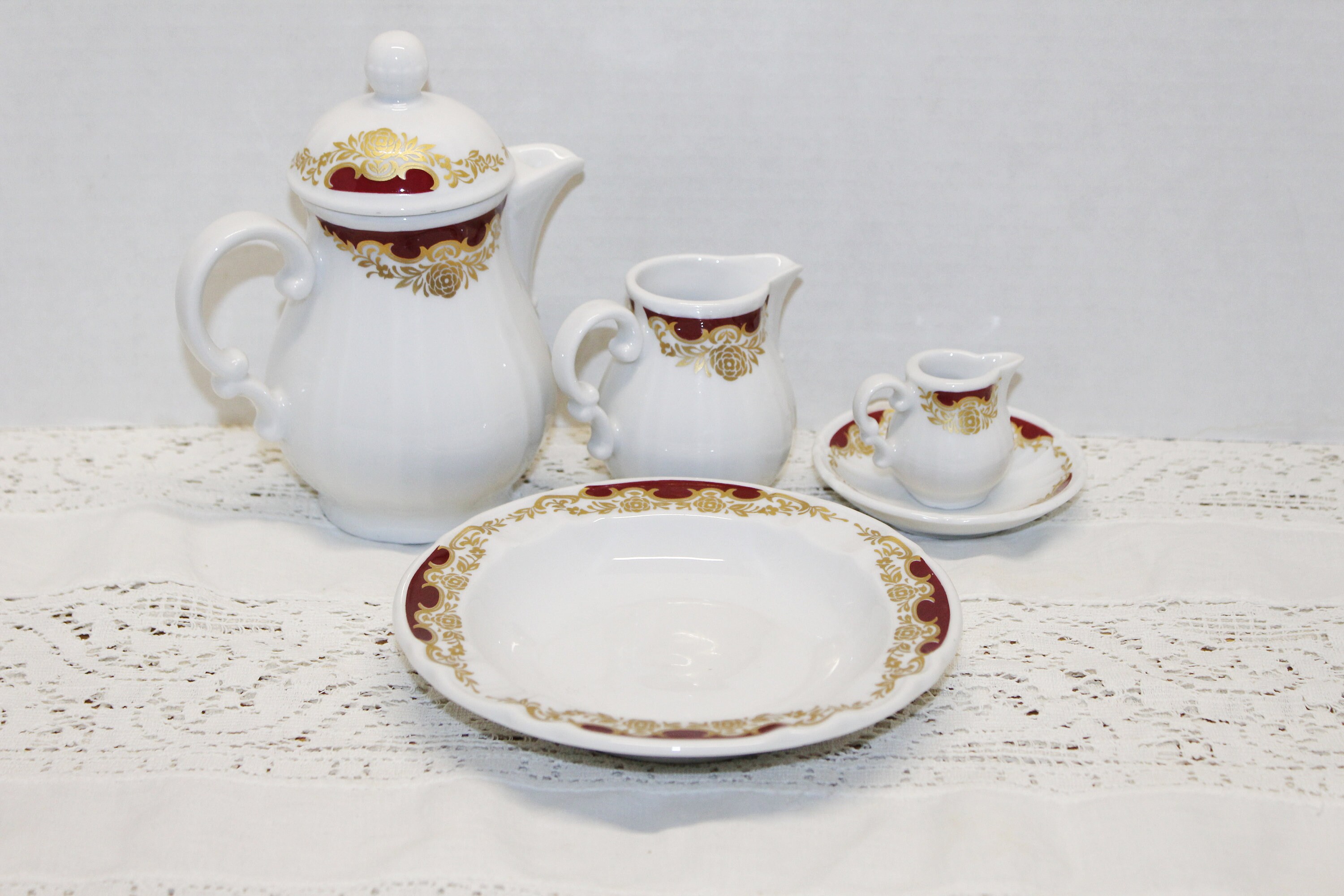Vintage Porcelain Childs Tea Set Schonwald Germany 6 Pieces With ...