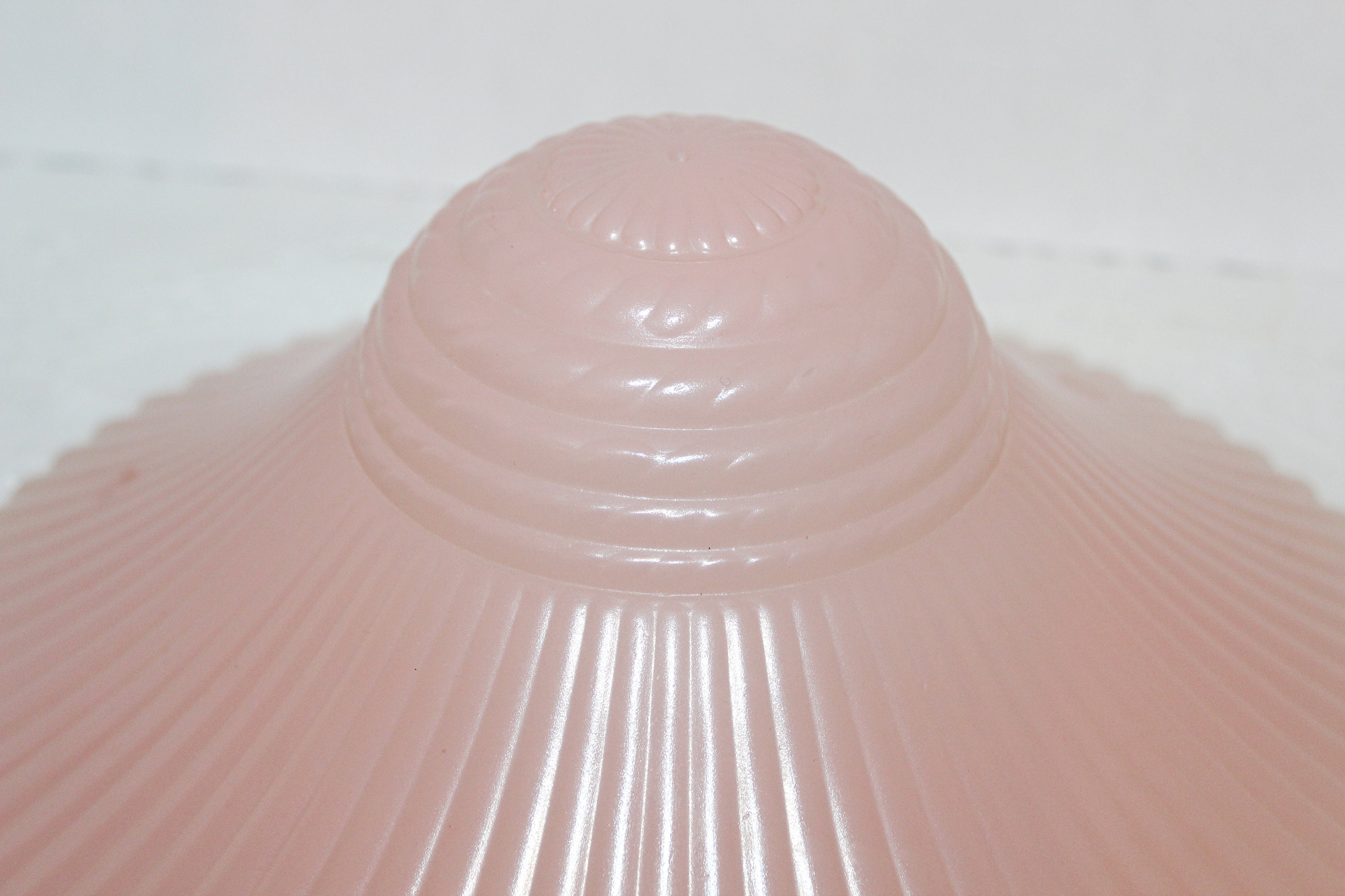 Vintage Pink Glass Ceiling Shade Light Fixture Pleated Bell - Etsy