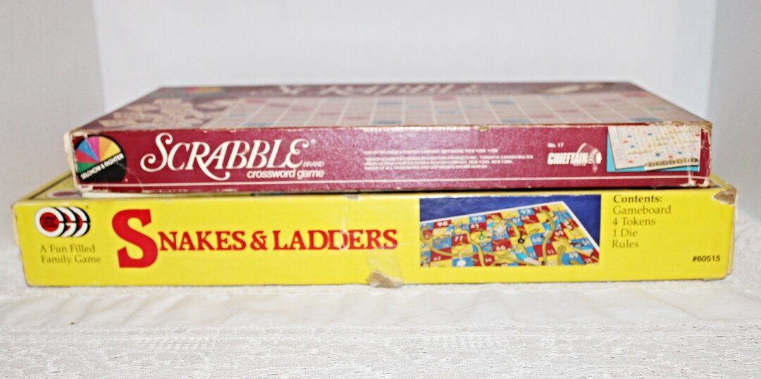 Classic Scrabble & Classic Snakes and Ladders Board Games for Family ...