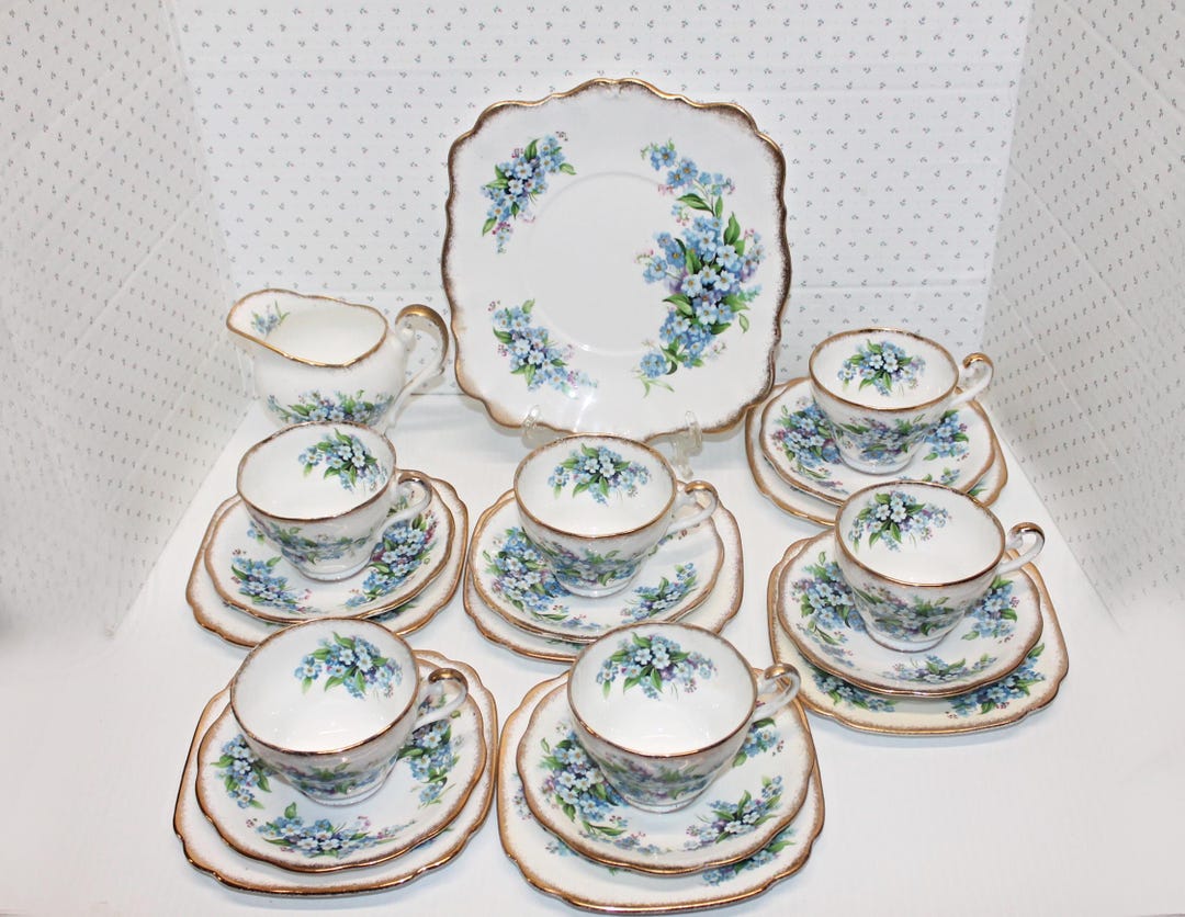 Vintage Royal Standard Tea Set, Forget Me Not Patterns, Service for 6 ...