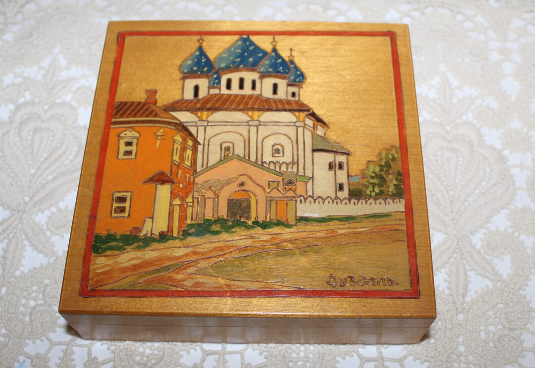 Wooden Trinket or Keepsake Square Box With Hinged Lid, Wood Box With ...