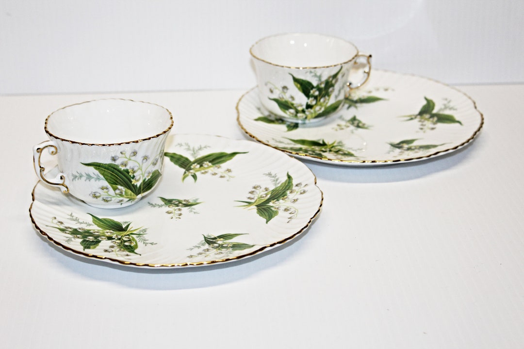 Vintage Hammersley, Snack Plate and Teacup Sets, Lily of the Valley ...