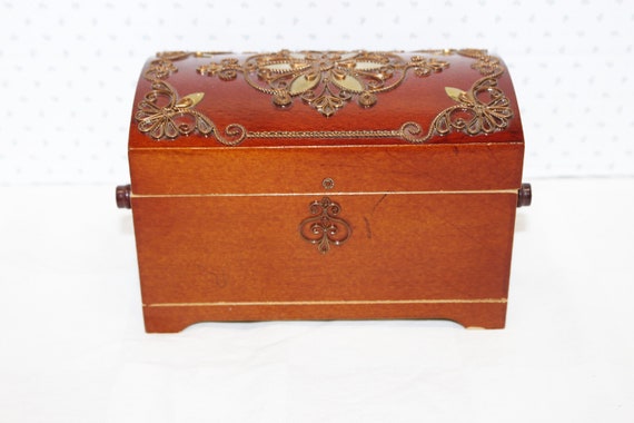 Vintage Wood Jewellery Box Chest, Music Box, Decorati… - Gem