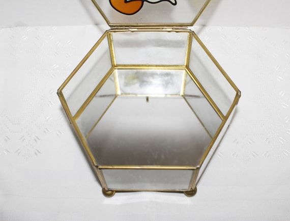 Vintage Stained Glass Octagon Jewellery Box, Trinket … - Gem