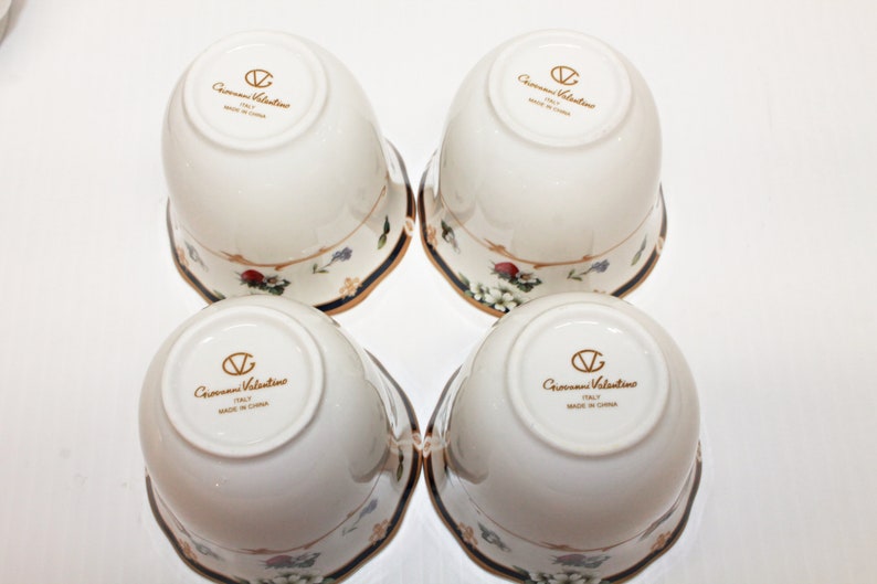 Vintage Giovanni Valentino Italy Tea Set, Teapot & 4 Cups, Bone China ...