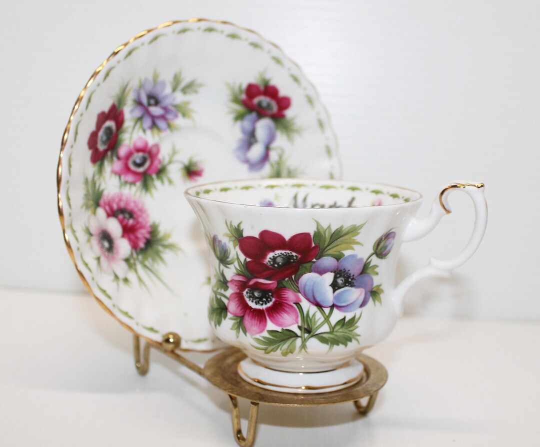 Vintage Royal Albert March Teacup & Saucer, Flower of the Month ...