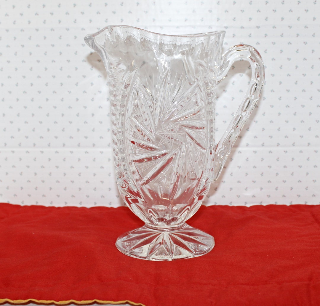 Vintage 24% Lead Crystal Water Pitcher or Juice Pitcher Brilliant ...