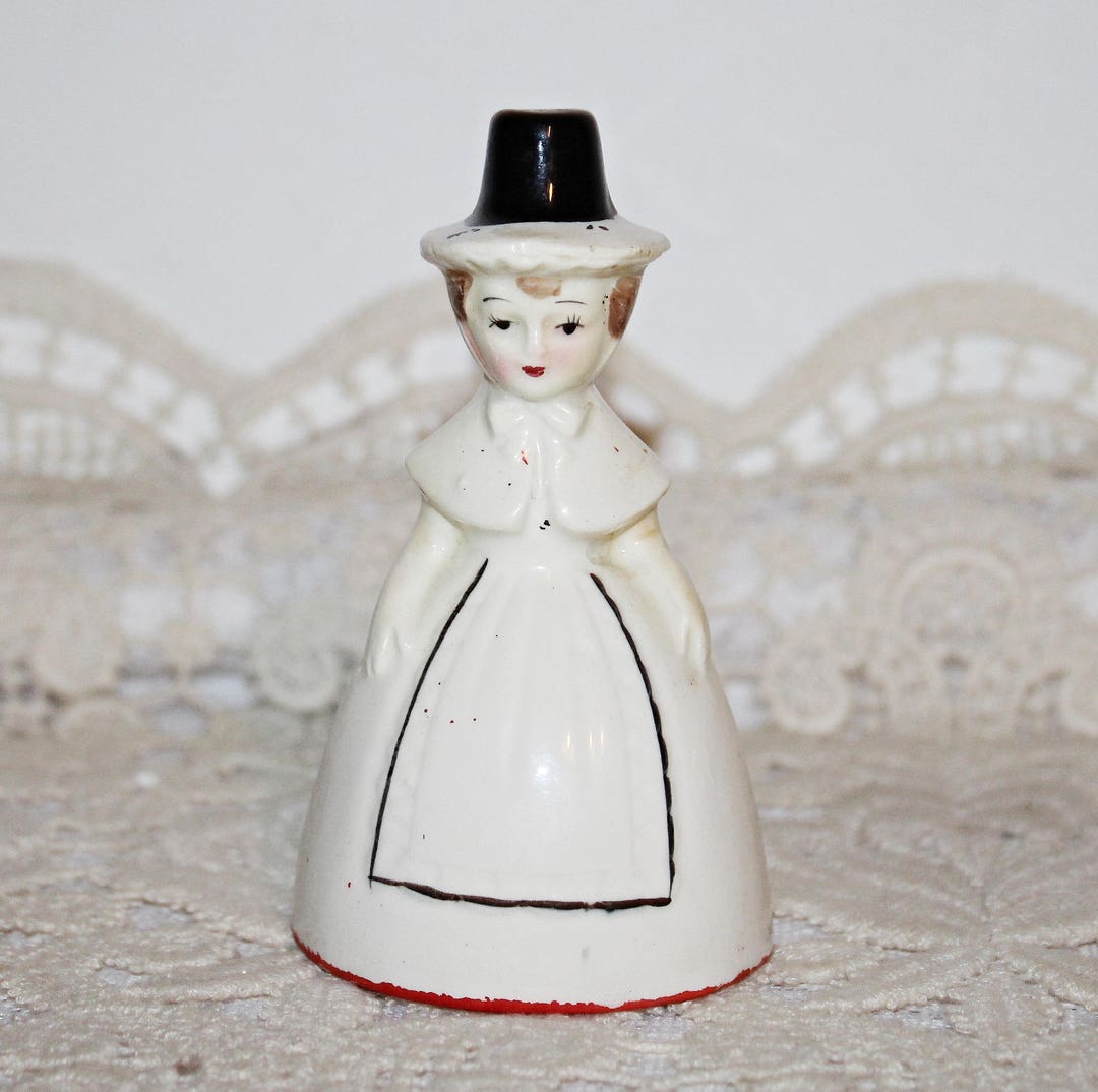 Antique Porcelain Bell Figurine of a Welsh Girl Stamped Foreign C1893 ...