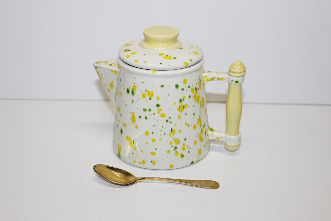 Vintage Ceramic Instant Coffee Container With Spoon and Lid, Coffee ...