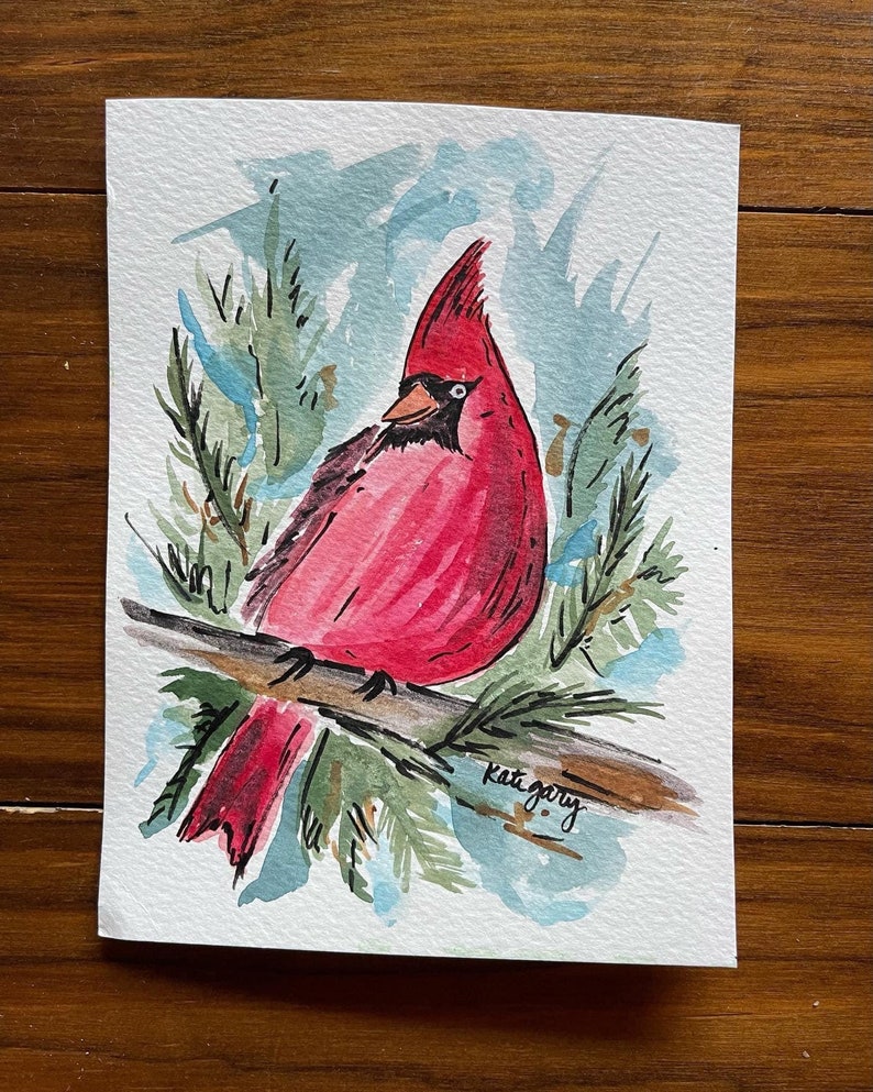 Cardinal Watercolor Print - Etsy