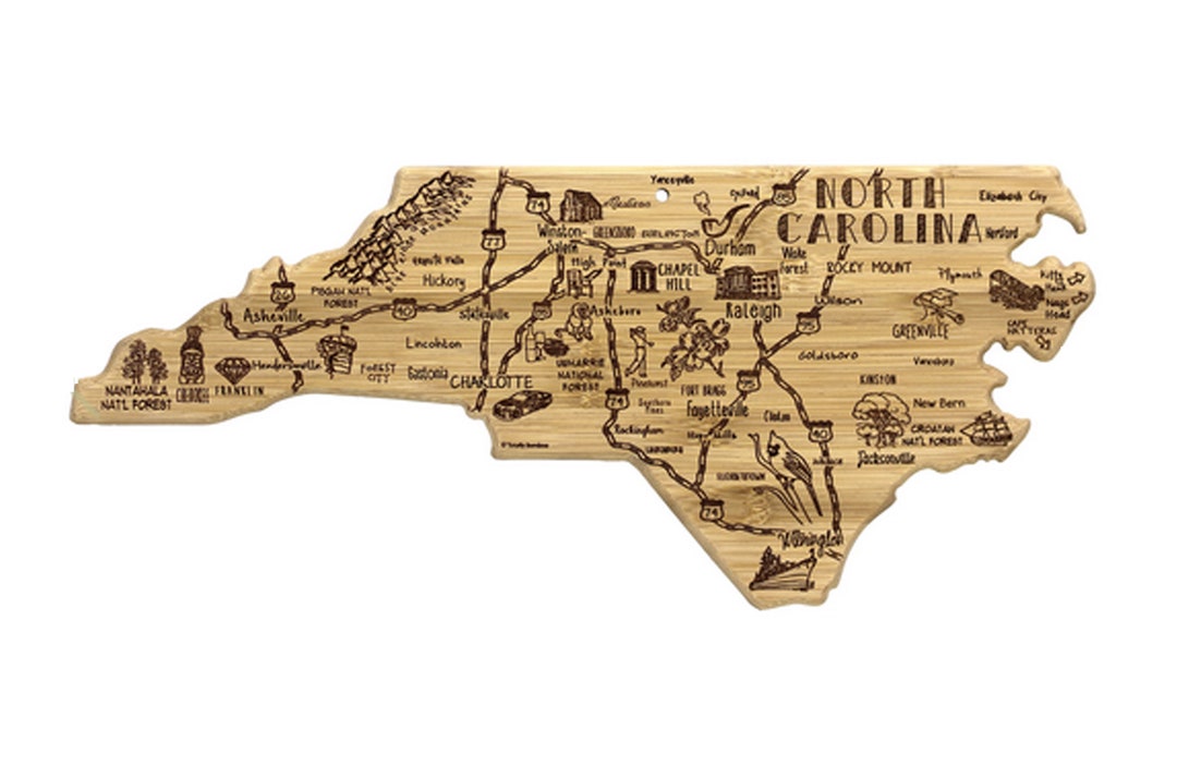 North Carolina Cutting Board | Landmarks and Destinations | State ...