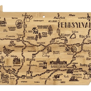 Home & Living Pennsylvania Geologic Formations map hand colored ...