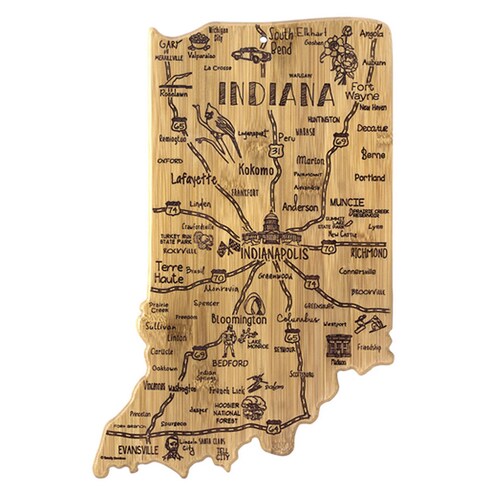 Indiana Cutting Board Landmarks and Destinations State - Etsy