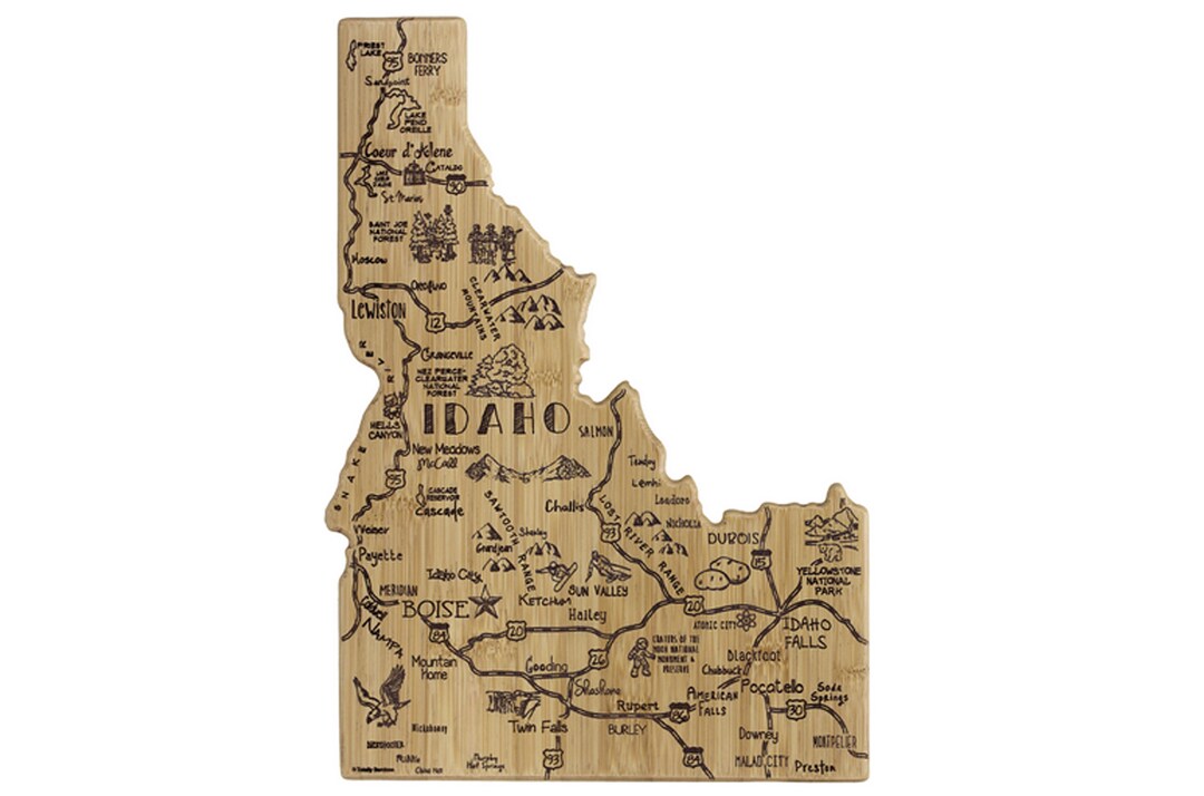 Idaho Cutting Board | Landmarks and Destinations | State Shaped ...