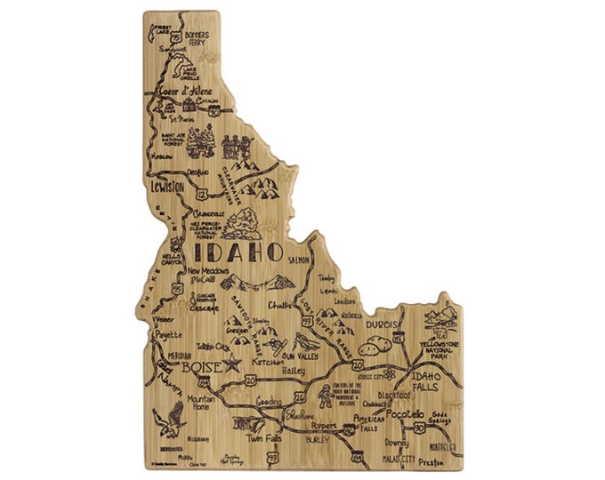 Idaho Cutting Board Landmarks and Destinations State - Etsy