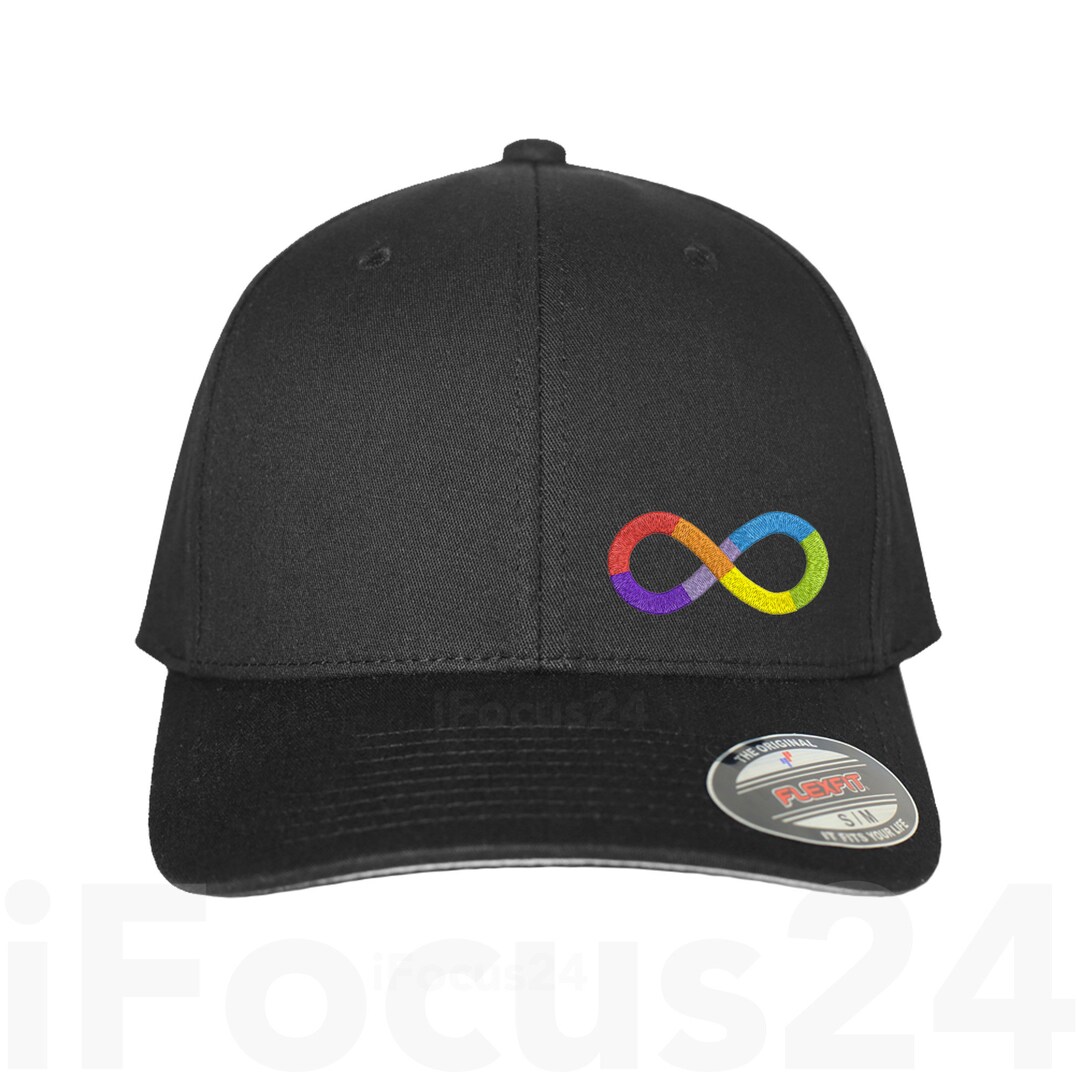 Autism Acceptance Infinity Loop Flex Fit Hat Dad's Non Verbal Design ...
