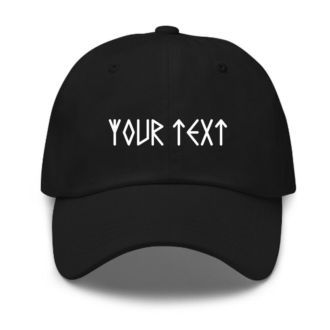 NAME in RUNES Viking Custom Text Baseball Cap Embroidered Cotton ...