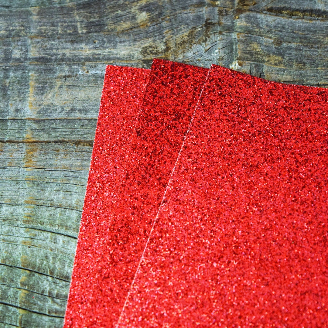 25 Crimson Red Glitter Cardstock Sheets. Ruby Red Wedding Invitations ...