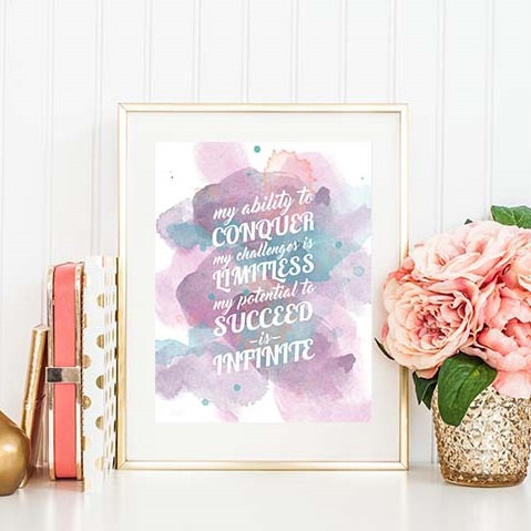 Watercolor Affirmation Printable Instant Download Positive Recovery ...