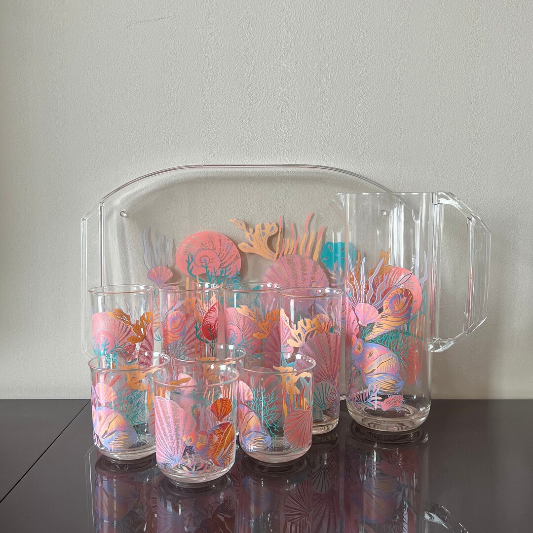 Vintage Culver Encounters Shells Acrylic Drink Set - Etsy
