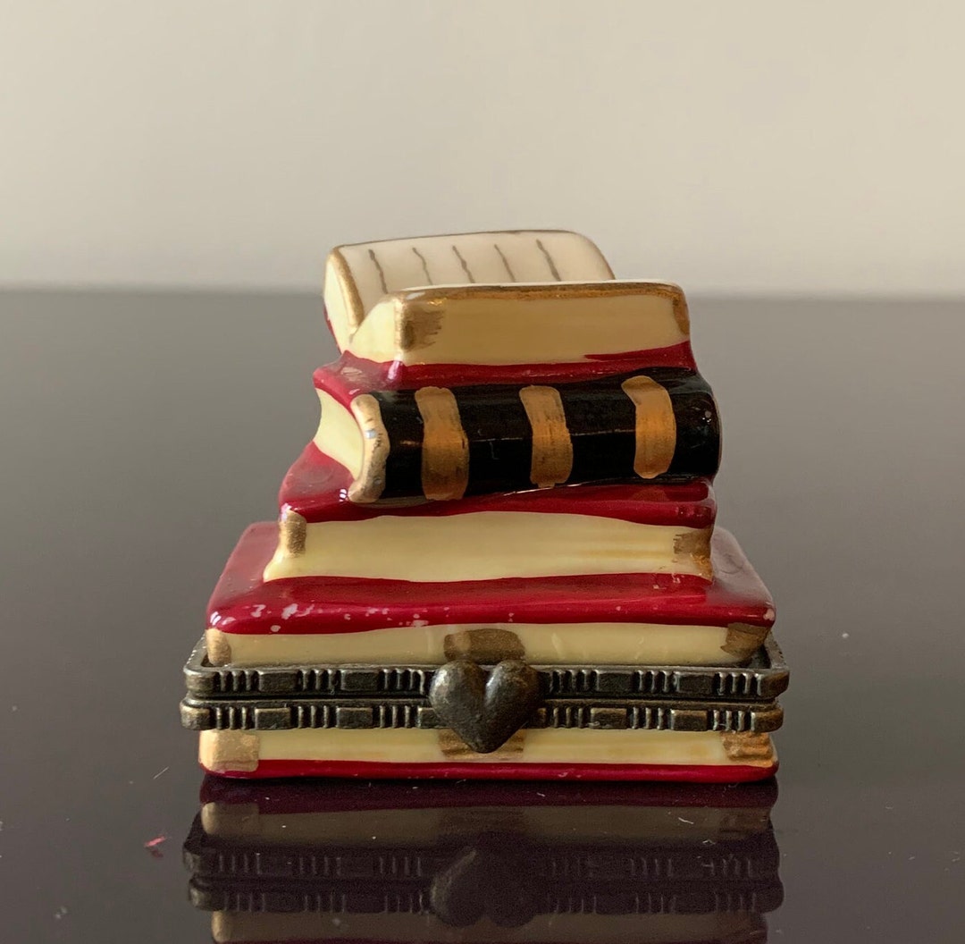 Vintage Stacked Books Trinket Box - Etsy
