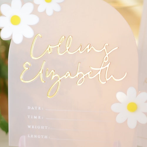 Arch Acrylic Baby Stats Sign - Etsy