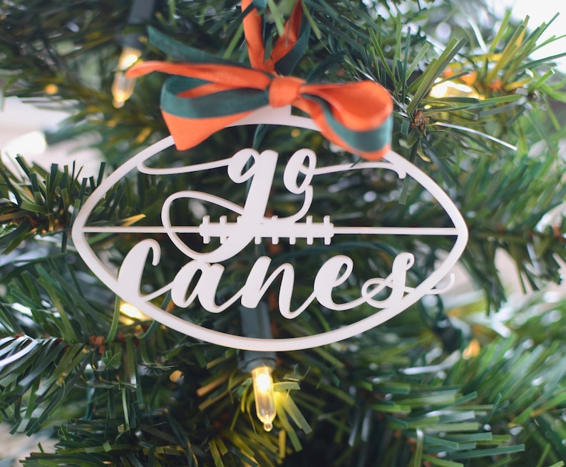 GO CANES University of Miami Custom Calligraphy Laser Cut Christmas ...