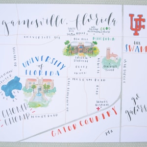 University of Florida (UF) Map Print, College Gift, Graduation Present ...