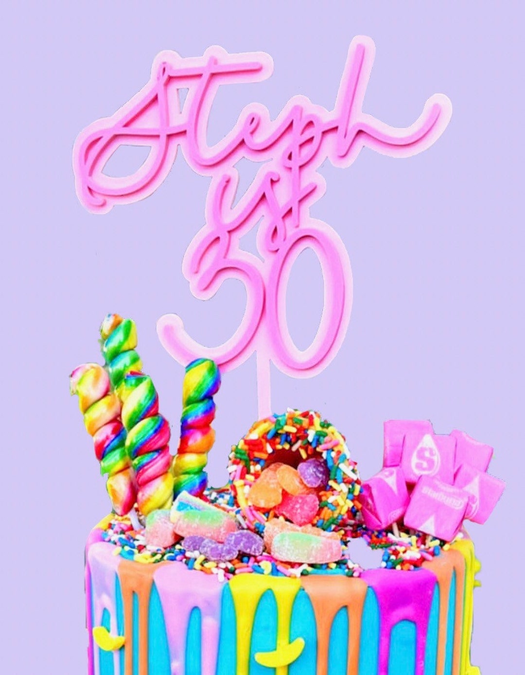 Custom Name and Age Cake Topper, Custom Birthday Cake Topper, Custom ...