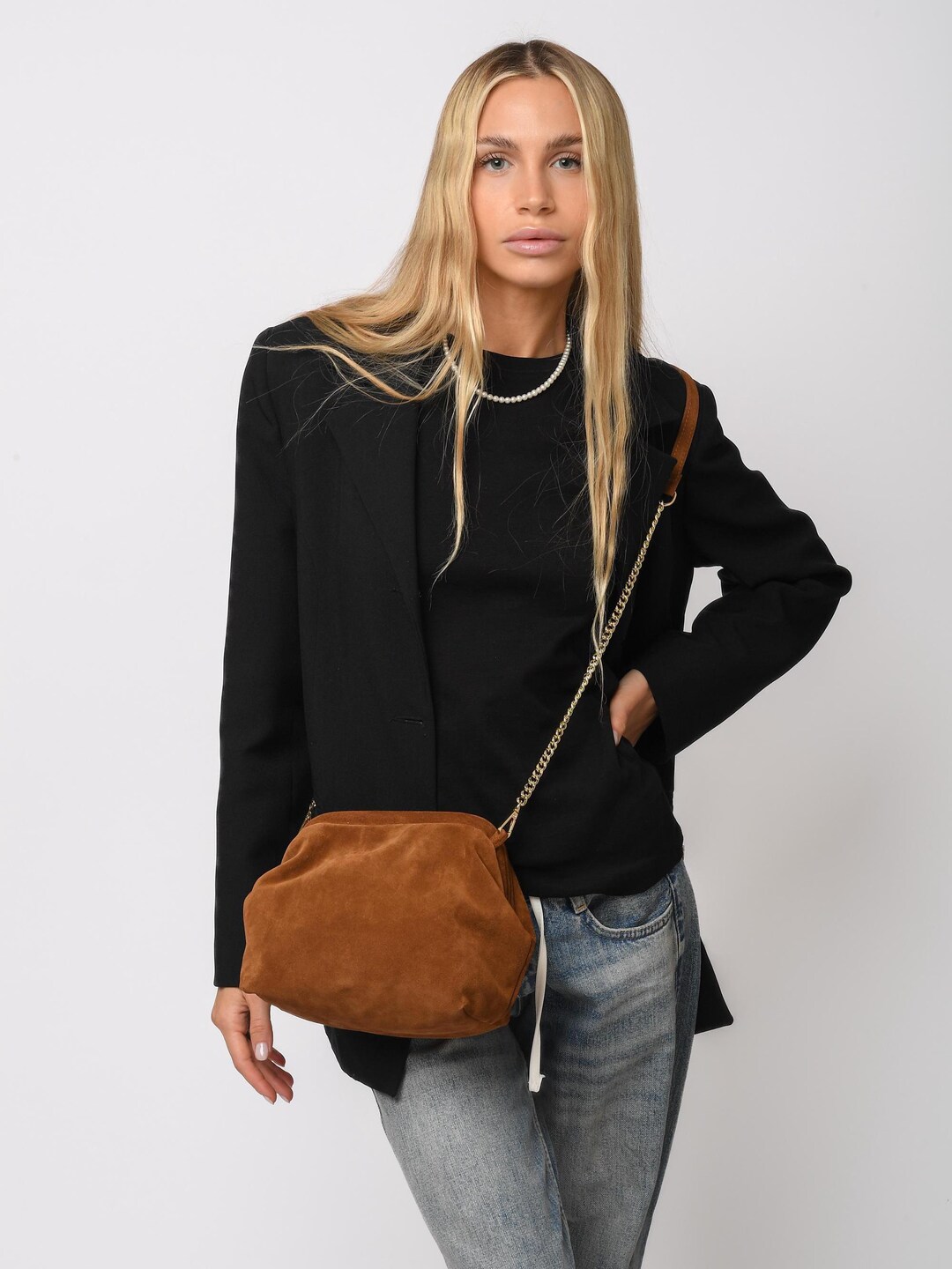 Handmade Suede Dumpling Bag: Boho Crossobody Purse - Etsy