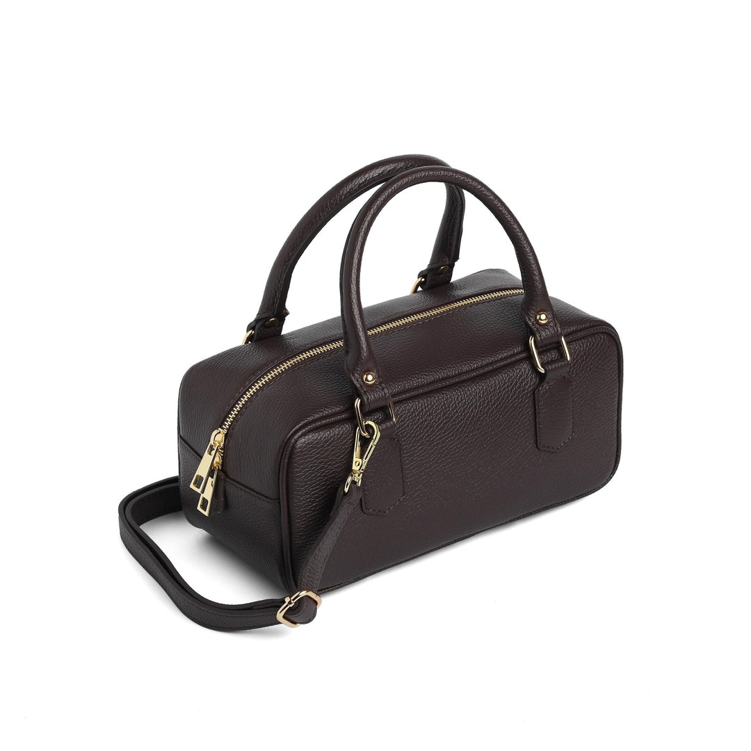 Boston Bag in Genuine Leather, Women's Shoulder Barrel Bag, Italian ...