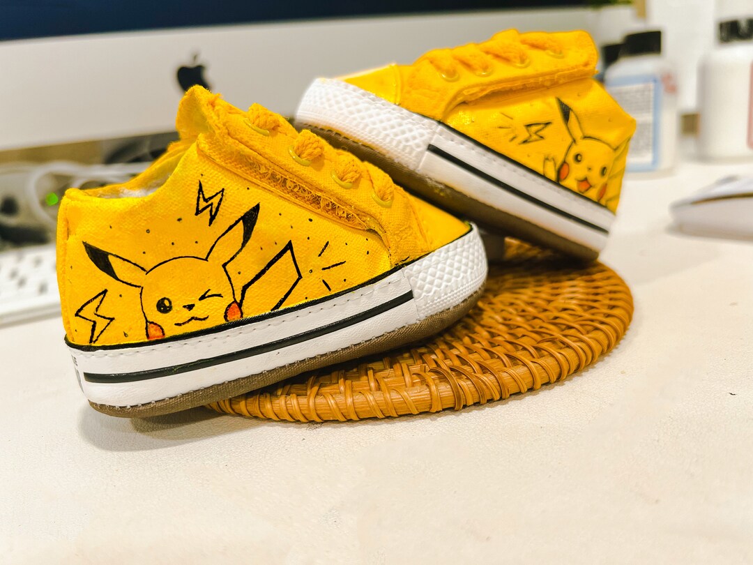 Handmade Pikachu Pokemon Custom Baby Shoes CONVERSE - Etsy