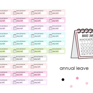 Annual Leave Tracker Set of 48 Stickers Perfect for Any - Etsy