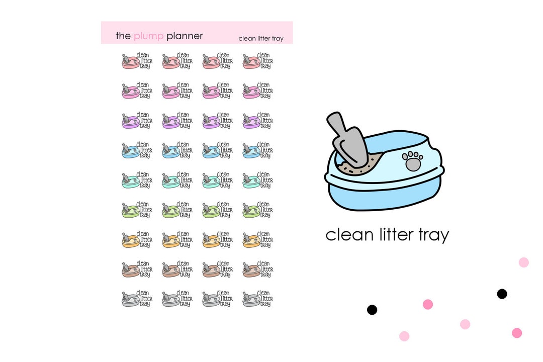 Clean Litter Tray 36 Stickers Perfect for Any Planner - Etsy