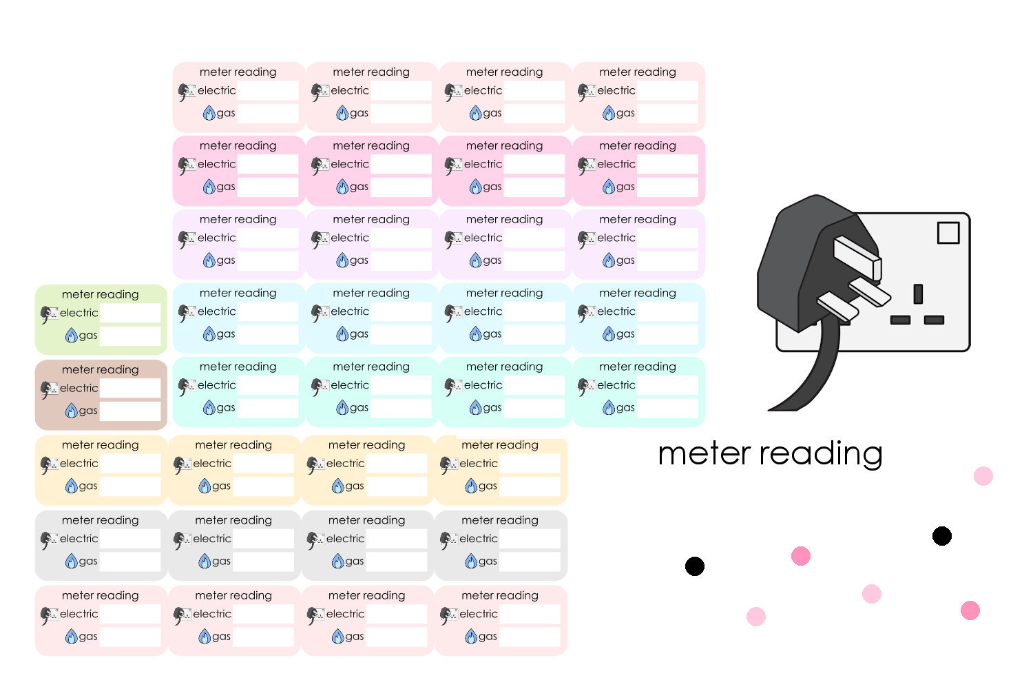 Meter Reading Boxes Set of 40 Stickers Perfect for Any - Etsy UK