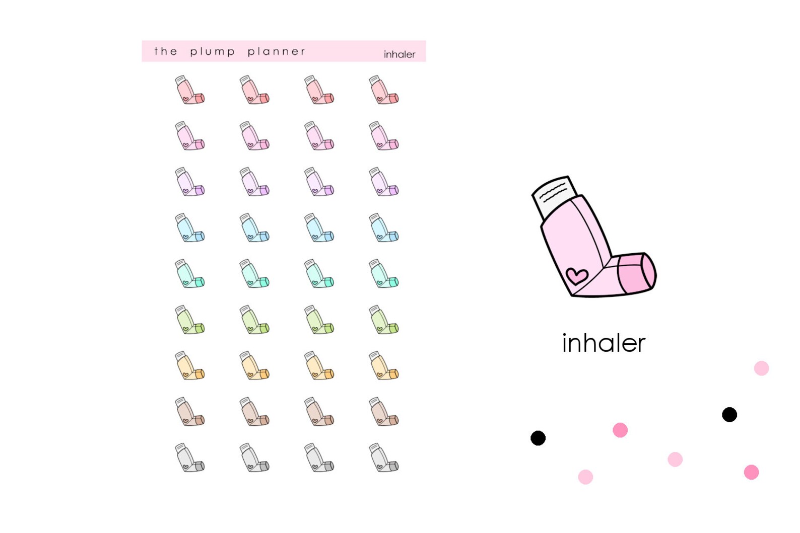 Inhaler Set of 36 Stickers Perfect for Any Planner - Etsy