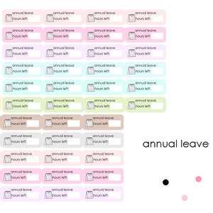 Annual Leave Tracker Set of 48 Stickers Perfect for Any - Etsy