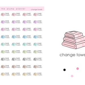 Change Towels Set of 36 Stickers Perfect for Any Planner - Etsy