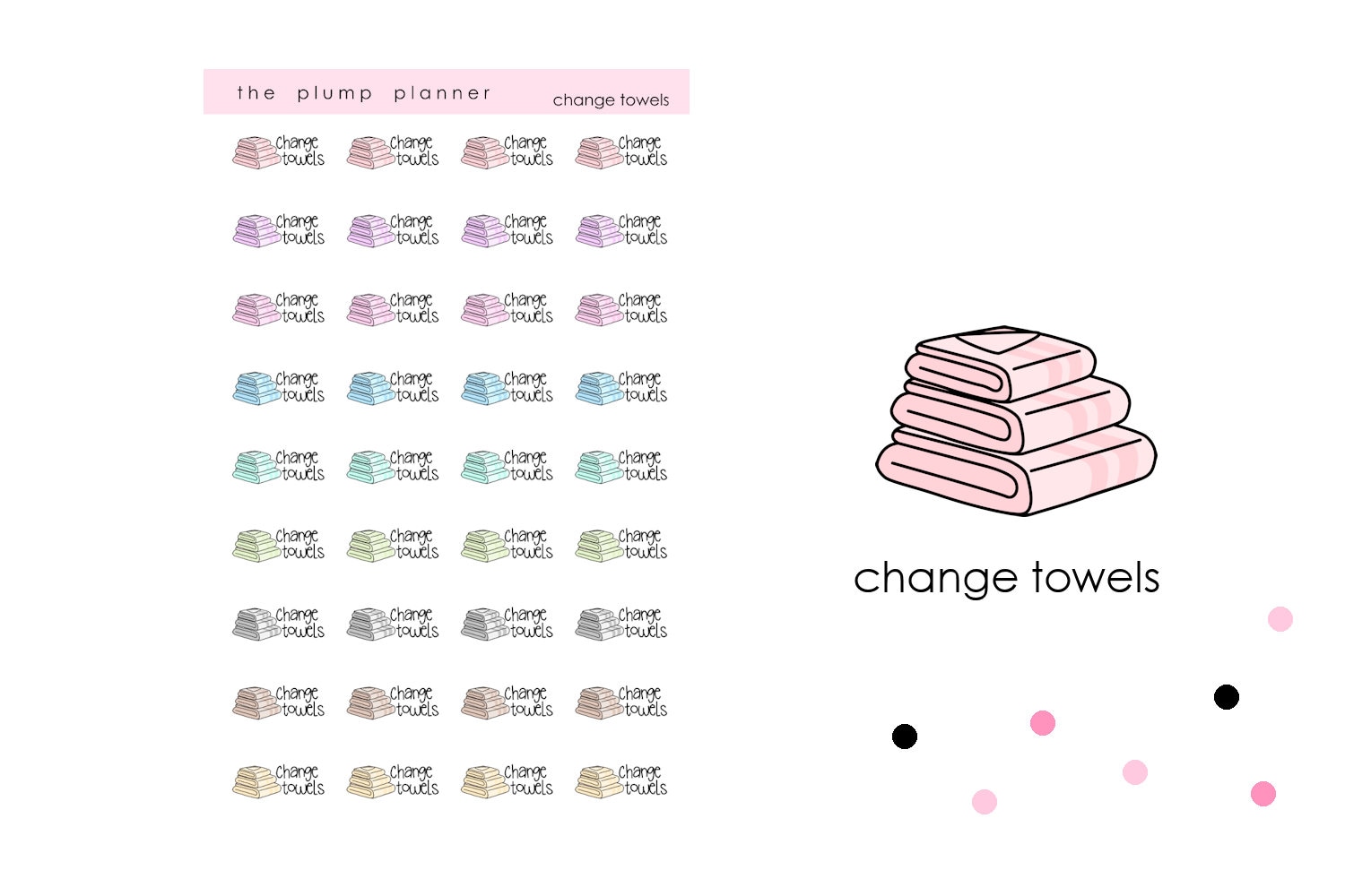 Change Towels Set of 36 Stickers Perfect for Any Planner - Etsy