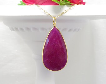 Red Ruby Pendant | Etsy