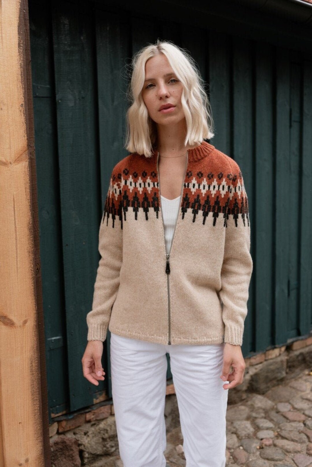 Warm Merino Wool Jumper, Knitted Womens Woolen Sweater, Scandi Style ...
